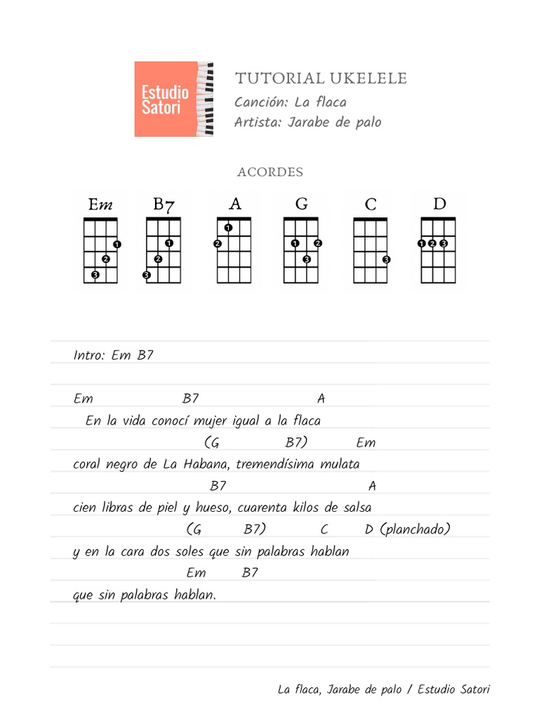 La Flaca Acordes Uke | PDF