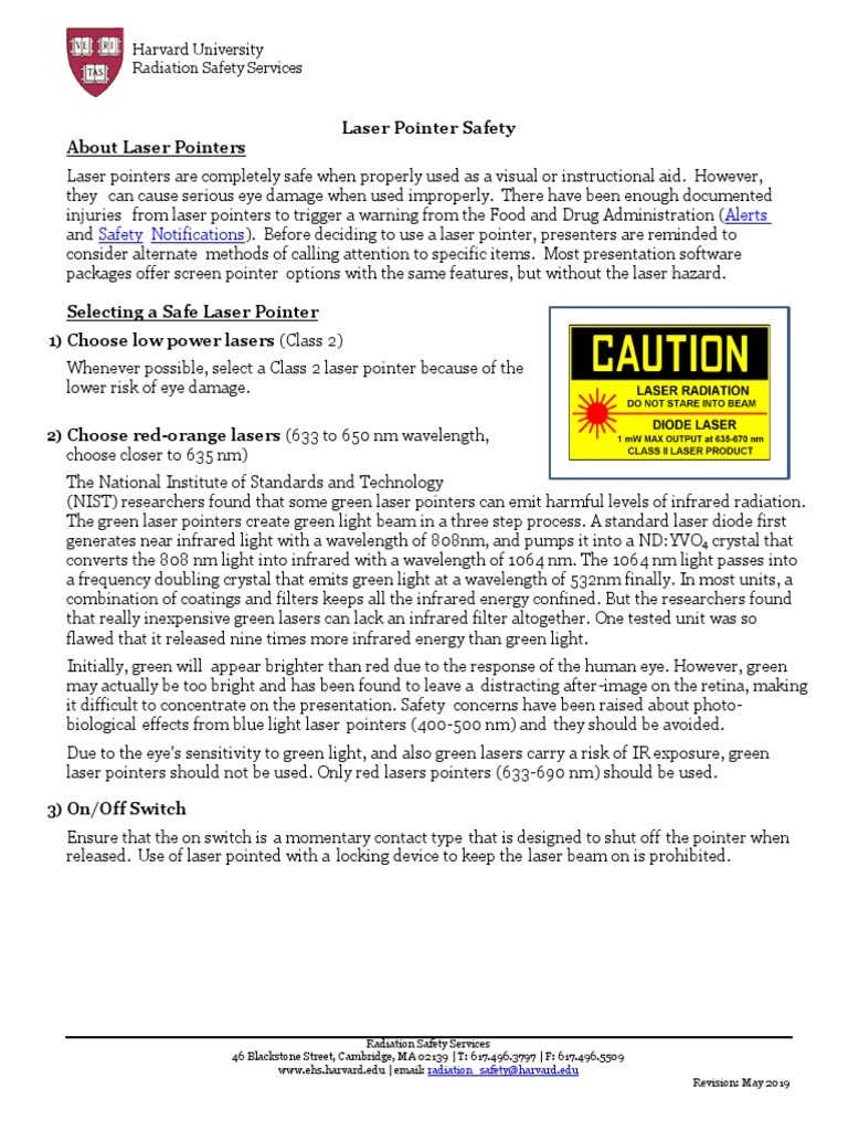 Laser Pointer Safety | PDF | Laser | Infrared