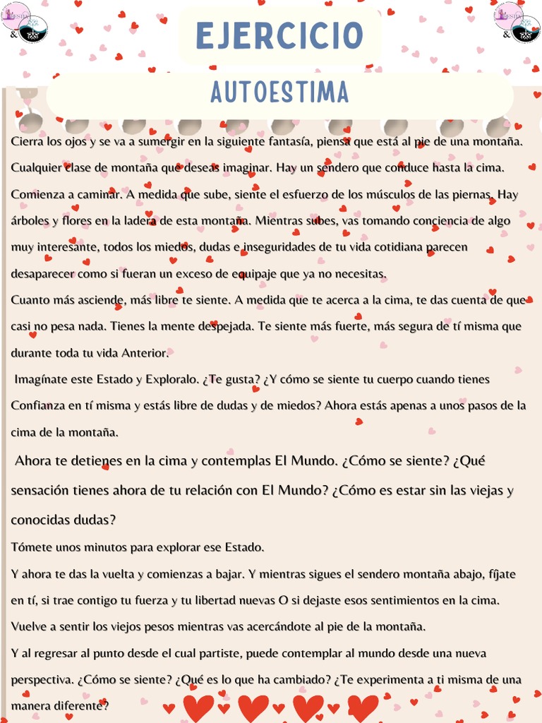 06 Ficha de Ejercicio de Autoestima | PDF