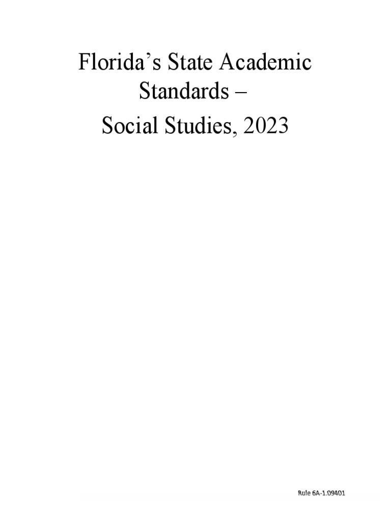 Florida Standards 2023 | PDF | Slavery In The United States ...