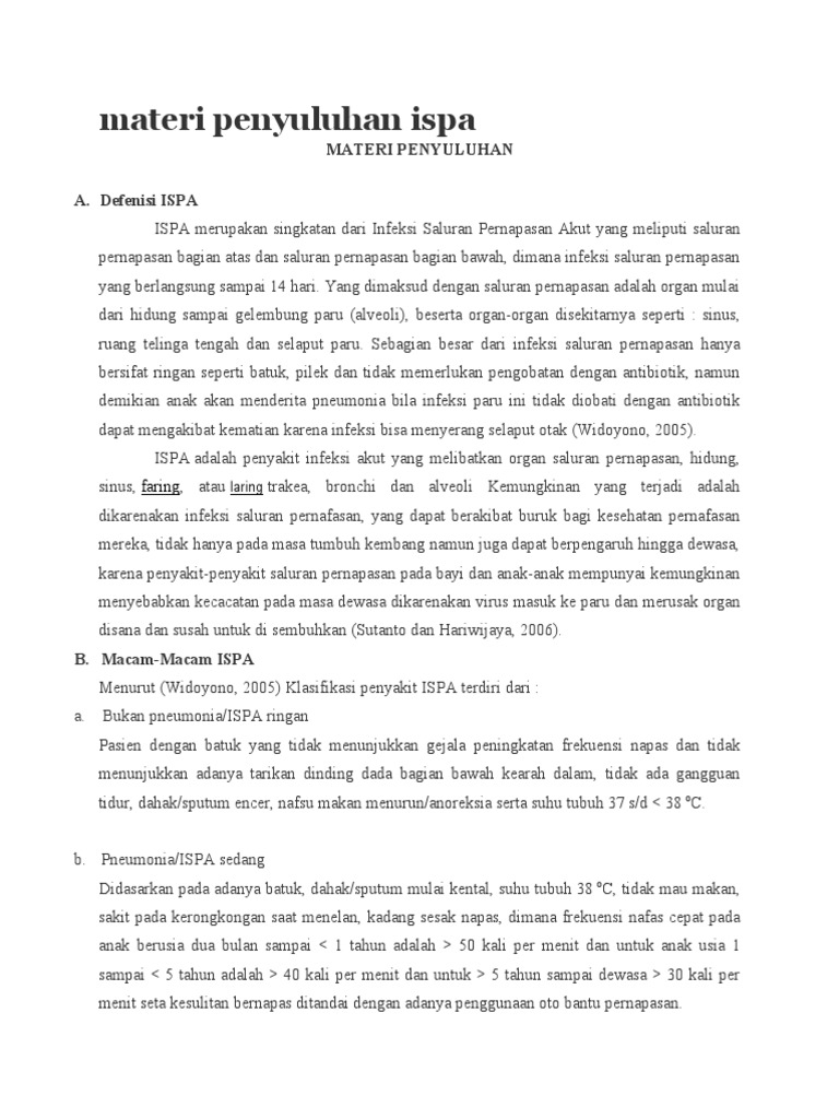 Materi Penyuluhan Ispa | PDF | Sains & Matematika