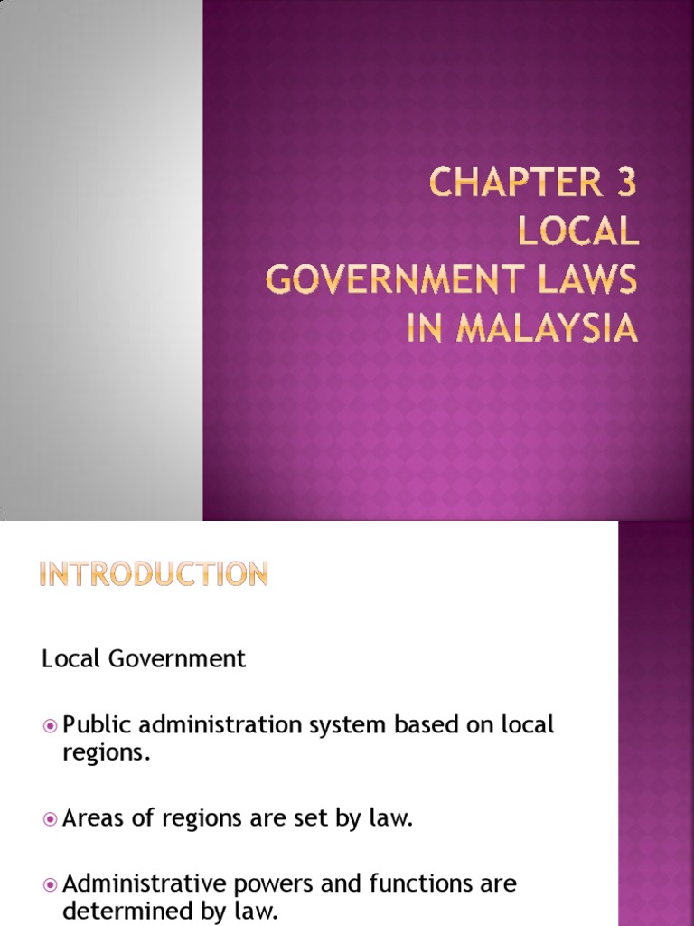 Local Government Laws in Malaysia | By Law | Local Government