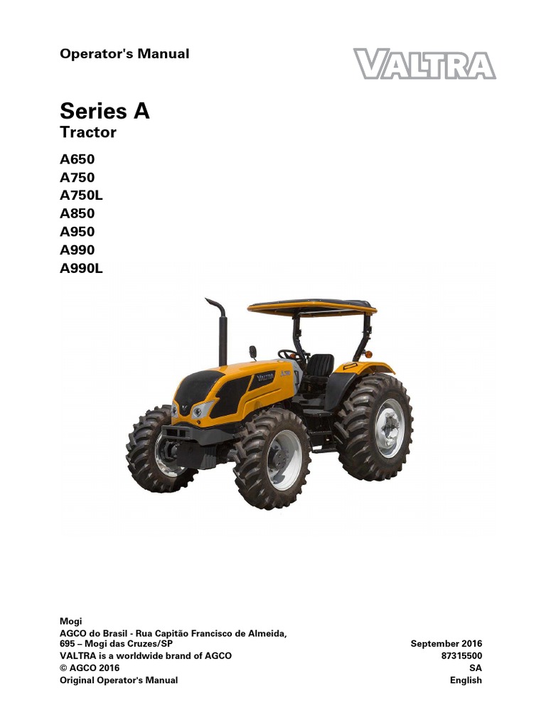 VALTRA 87315500 EN Preview | PDF | Tractor | Mechanical Engineering