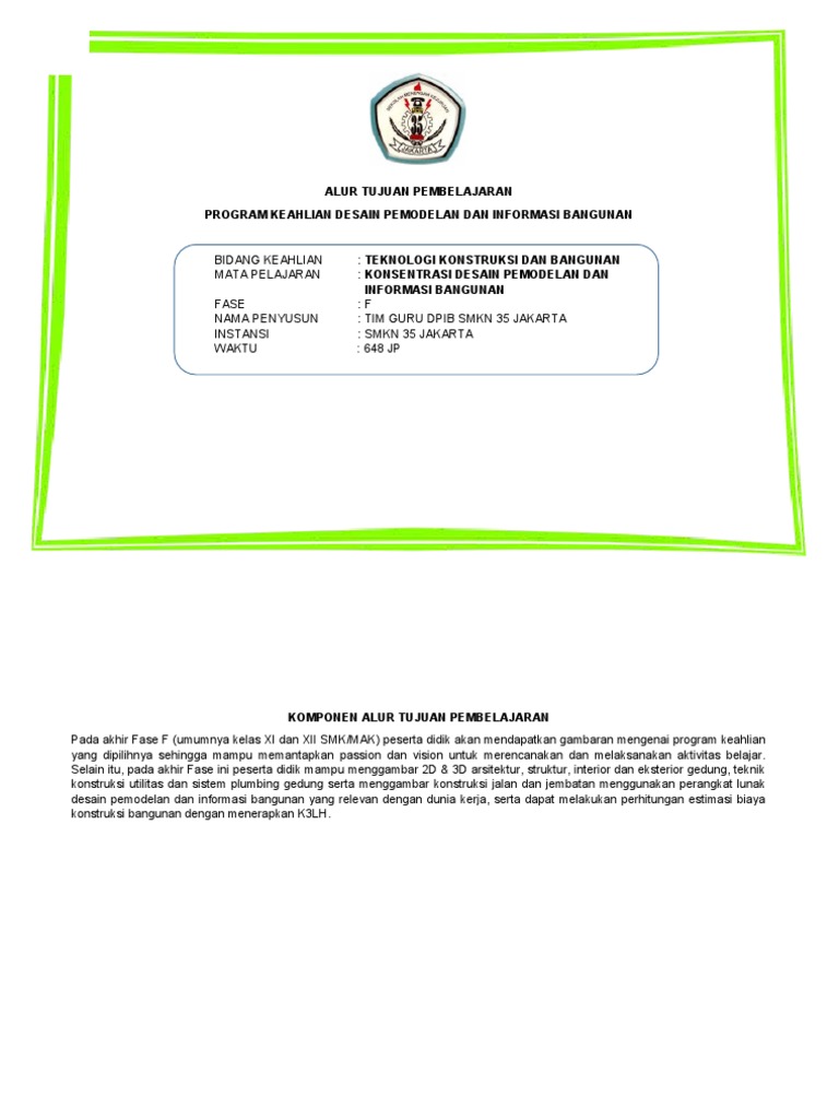 Form ATP DPIB-KONSENTRASI PROGRAM KEAHLIAN DPIB | PDF