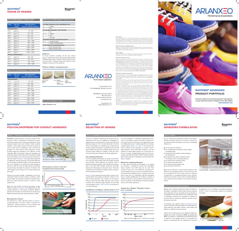 13 Adhesión Baypren Arlanxeo | PDF | Adhesive | Polymers
