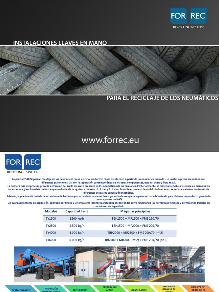 46 Neumaticos Planta Brochure Forrec | PDF | Neumático | Acero