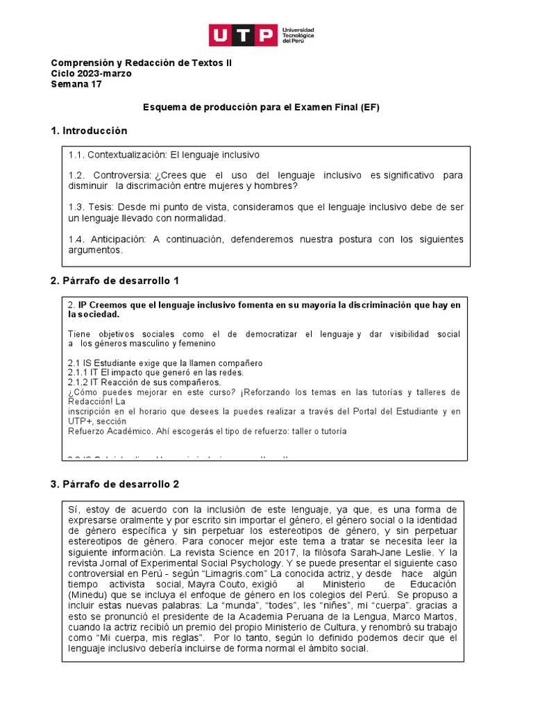 S17 - Formato para El Esquema de Producción | PDF S17 - Formato para El Esquema de Producción | PDF