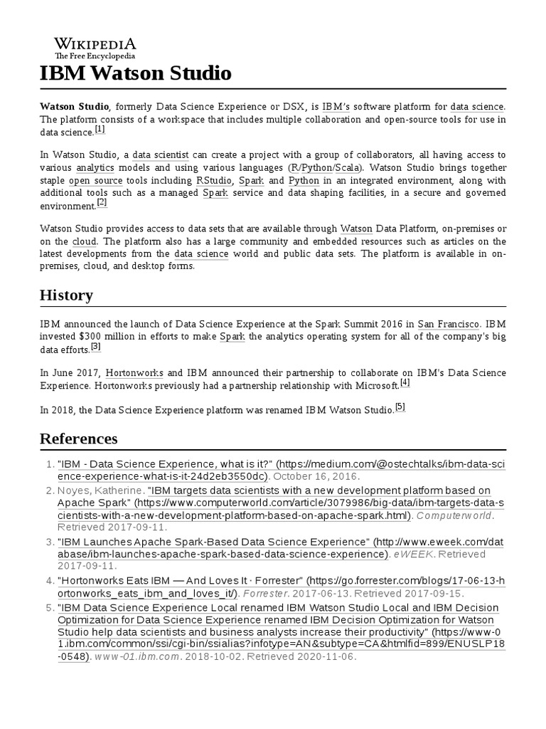 IBM Watson Studio | PDF | Computer Engineering | Software Engineering