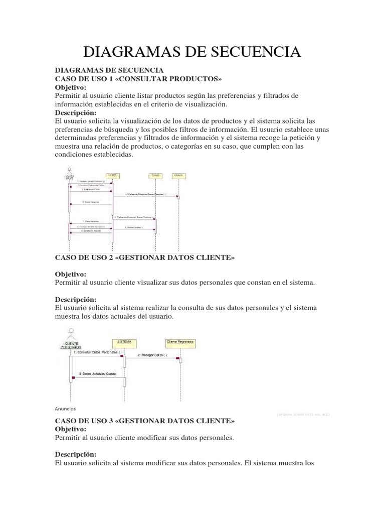 Diagramas de Secuencia | PDF | Usuario (informática) | Informática