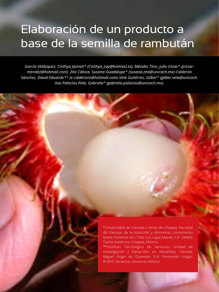 Elaboración de Un Producto A Base de La Semilla de Rambután | PDF | Nutrición | Dieta y nutrición