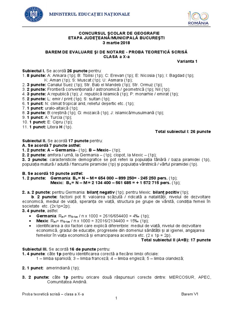 GEO 10 OJG 2018 Bar 1 | PDF