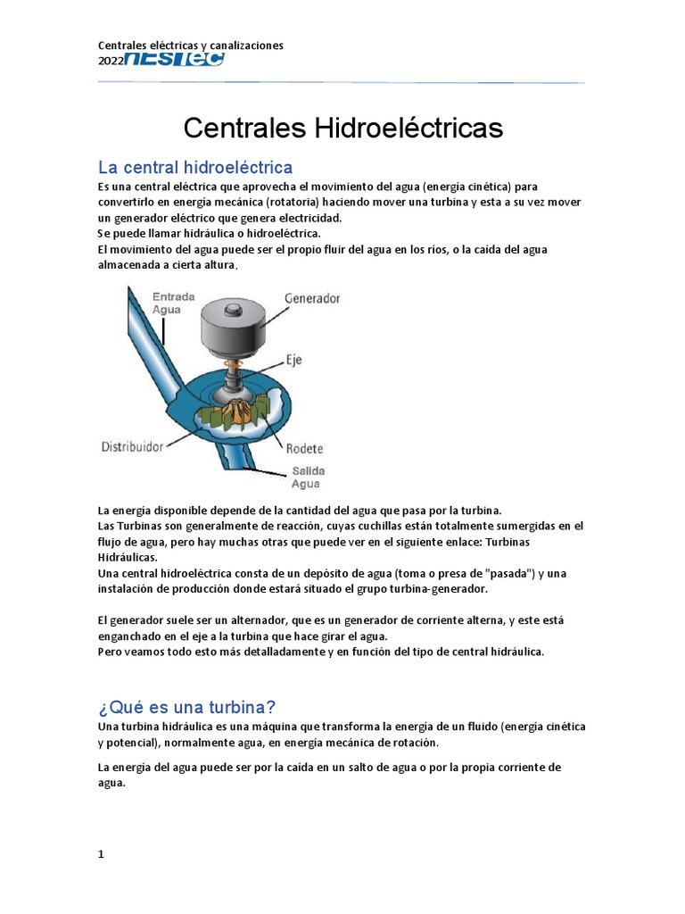 Apunte Centrales Hidroeléctricas | PDF | Hidroelectricidad | Turbina