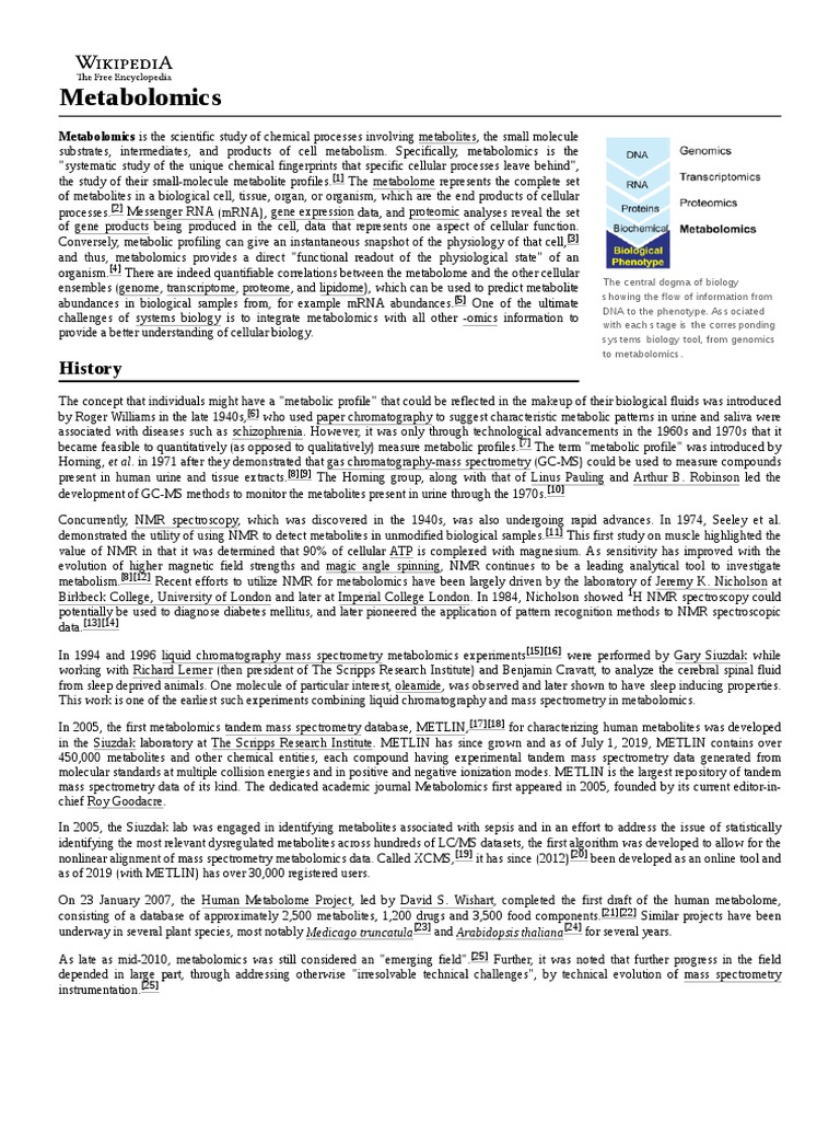 Metabolomics | PDF | Metabolomics | Mass Spectrometry