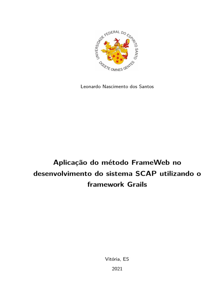 Aplicacao Do Metodo Frameweb No Desenvolvimento Do Sistema Scap ...