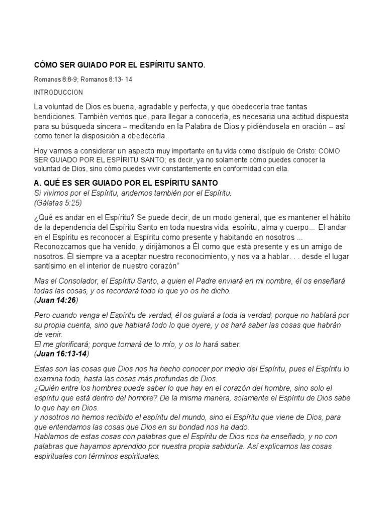 Cómo Ser Guiado Por El Espíritu Santo | PDF | espíritu Santo | Dios