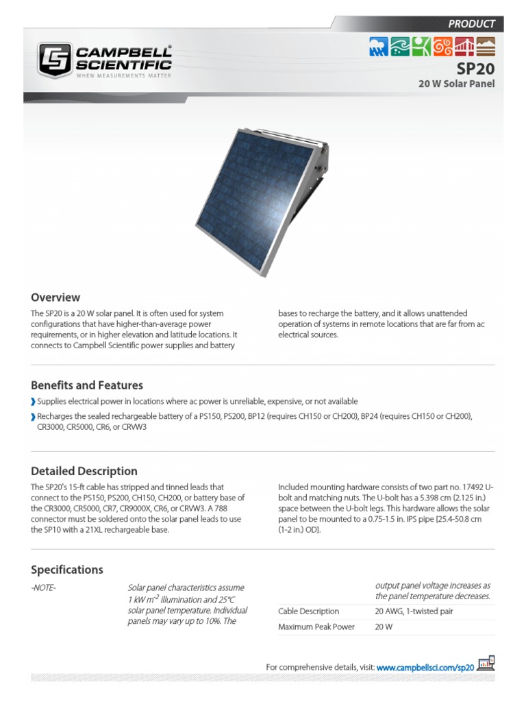 Panel Solar - sp20 | PDF | Solar Panel | Rechargeable Battery Panel Solar - sp20 | PDF | Solar Panel | Rechargeable Battery