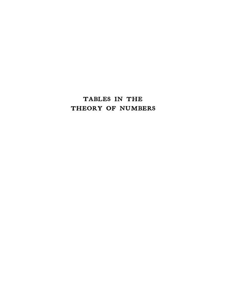 Derrick Henry Lehmer - Guide To Tables in The Theory of Numbers ...