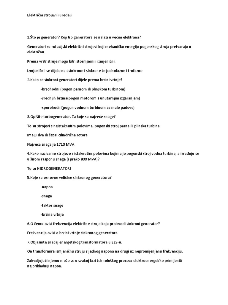 Električni Strojevi I Uređaji | PDF