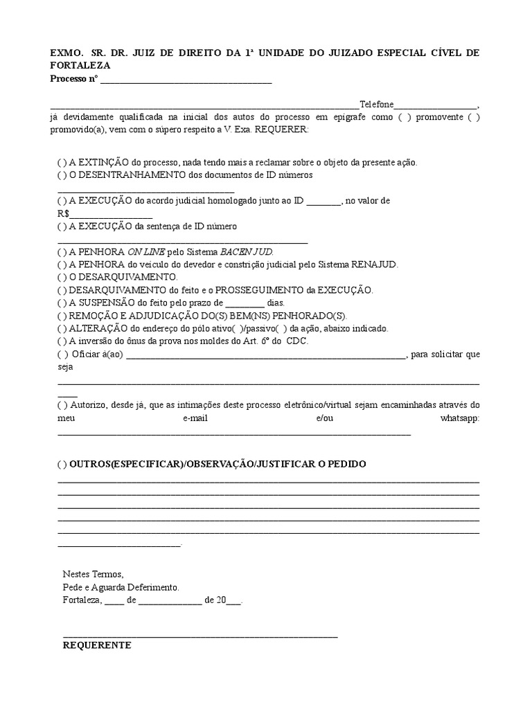 Modelo De Requerimento Pdf