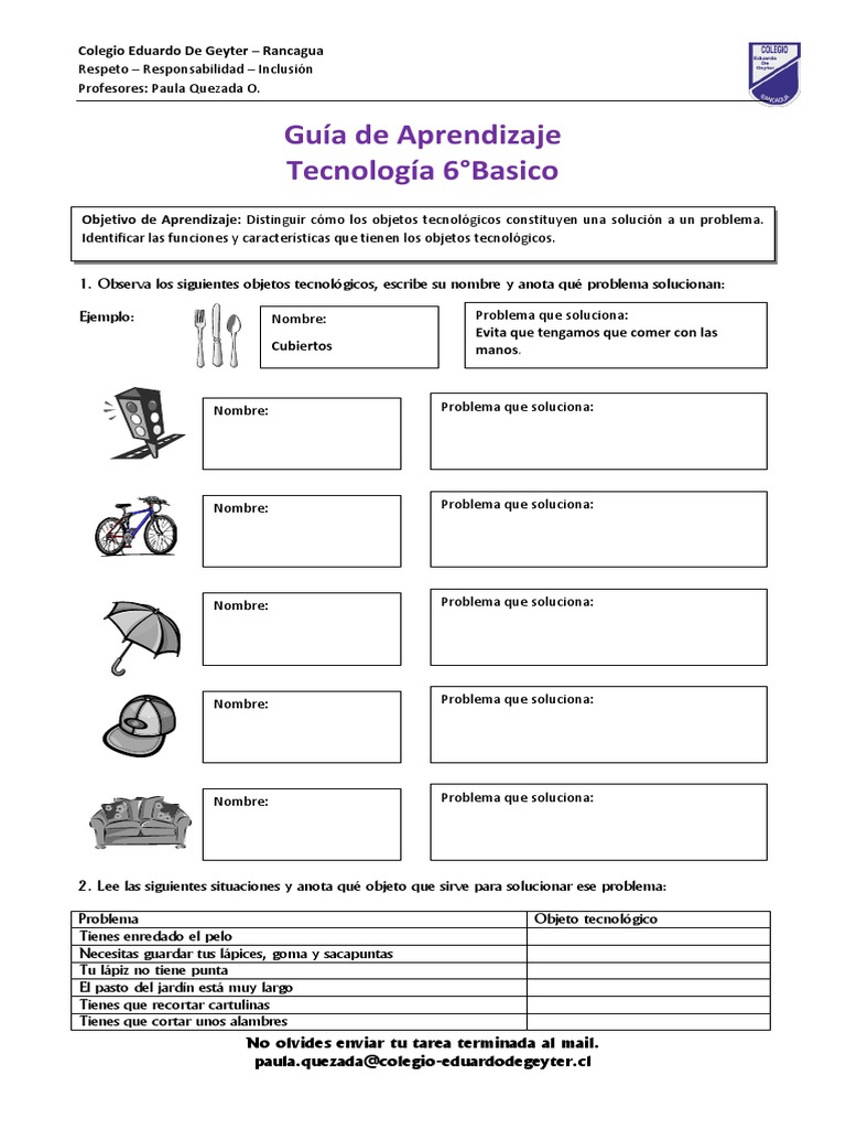 Guía de Aprendizaje: Tecnología 6° Básico | PDF | Aprendizaje