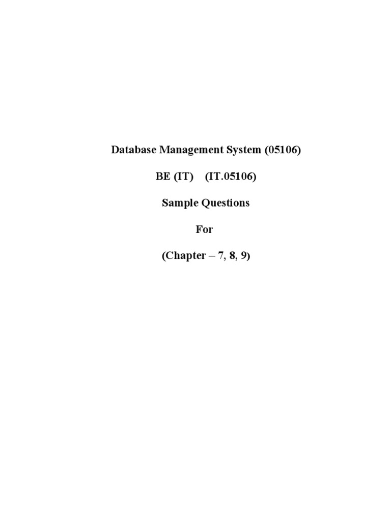 It 05106 DBMS | PDF | Information Retrieval | Data Management