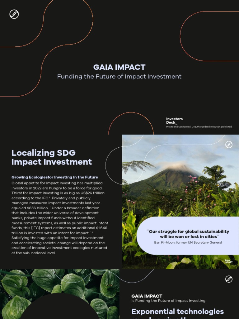 Gaia Impact Pitch Deck | PDF | Sustainability | Investing