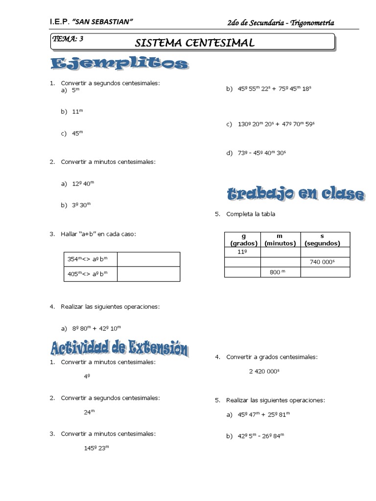 2do - Sistema Centesimal | PDF