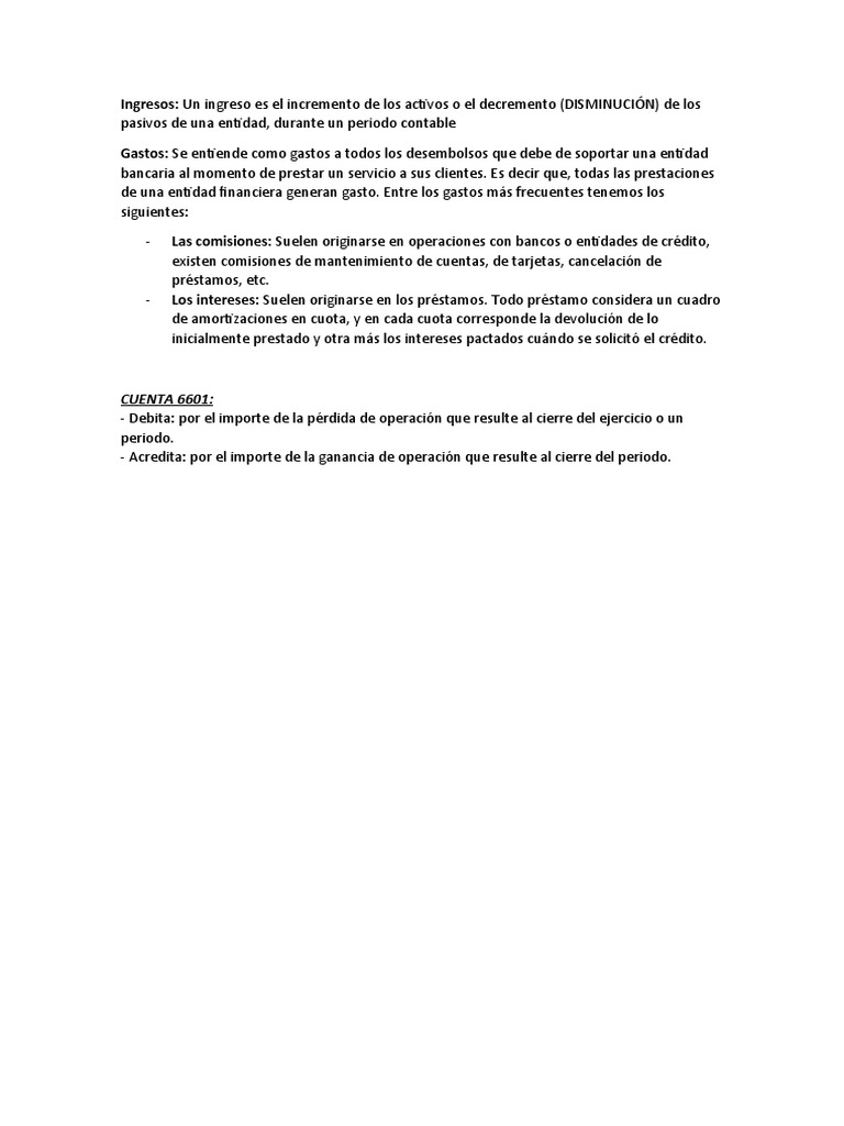 Cuenta 6601 | PDF