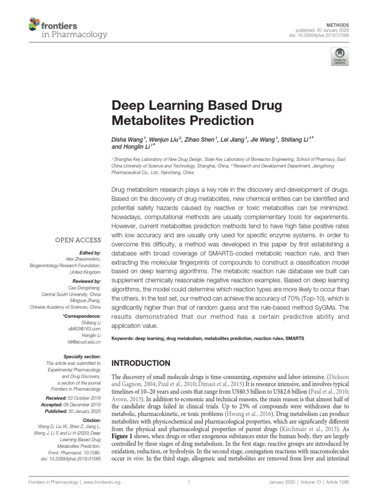 Deep Learning Based Drug Metabolites Prediction | PDF | Drug Metabolism ... Deep Learning Based Drug Metabolites Prediction | PDF | Drug Metabolism ...
