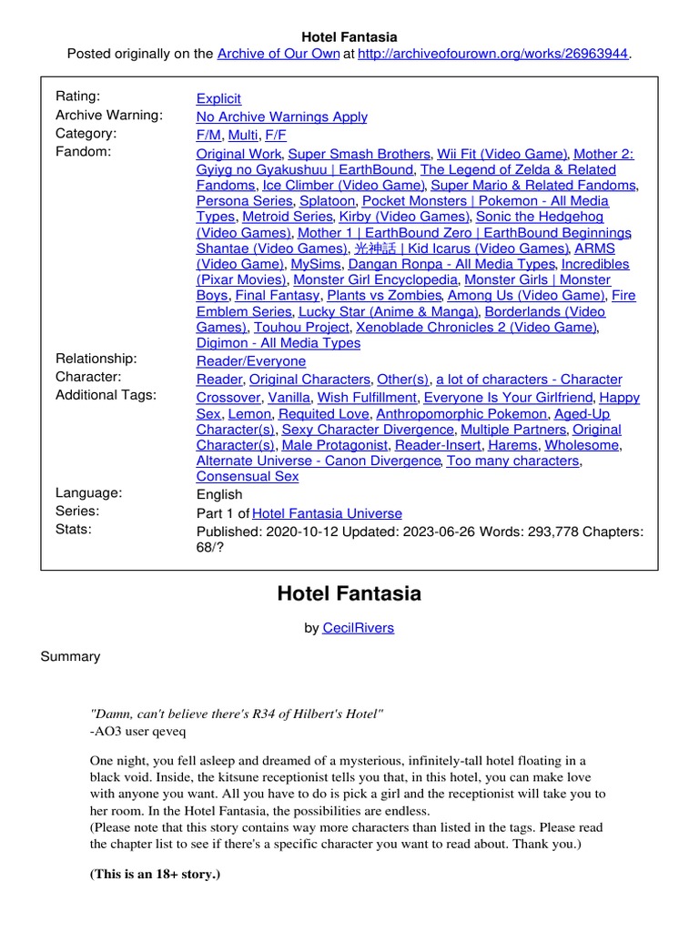 Hotel Fantasia: Dream of Desire | PDF | General Fiction