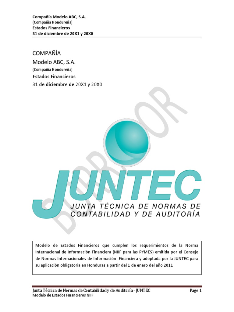 Informe - Modelo - de - EF - NIIF - PYME 27072015 | PDF | normas internacionales de INFORMACION ...