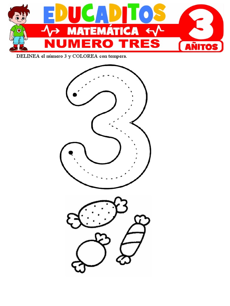 Numero Tres para Ninos de 3 Anos | PDF