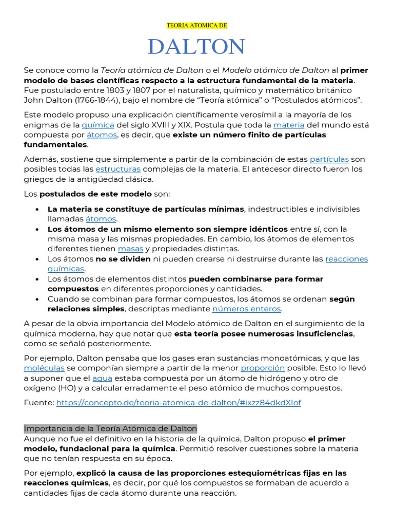 Dalton Pdf átomos Química