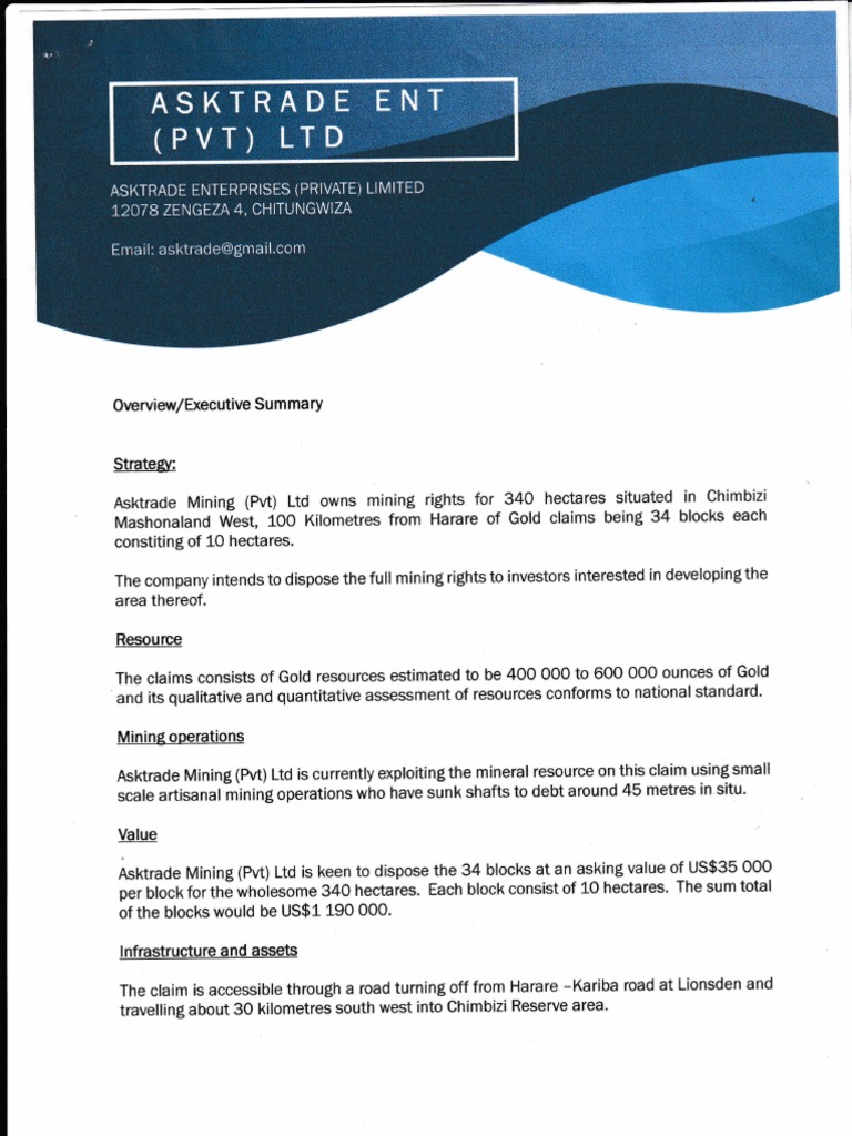 Asktrade Mining Documents - 20230323 - 0001 | PDF | Mining | Invoice