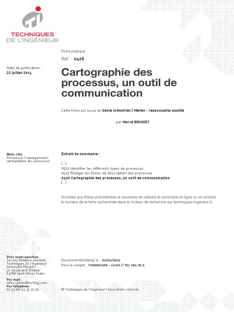Cartographie des processus en entreprise | PDF | Système de management ...