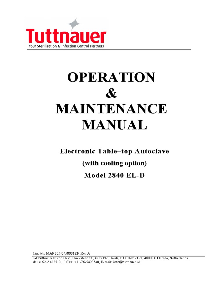 Manual en Ingles Autoclave 2840 | PDF | Sterilization (Microbiology) Manual en Ingles Autoclave 2840 | PDF | Sterilization (Microbiology)