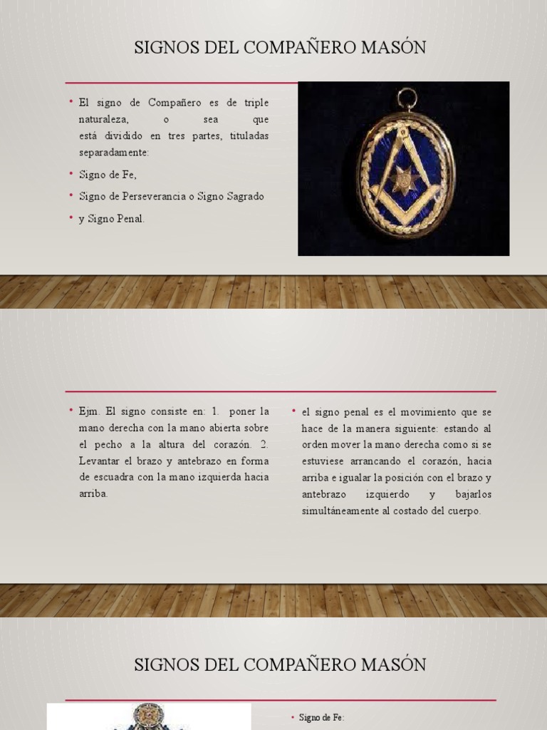 Signos Del Compañero Masón Garate 1 | PDF | Masonería