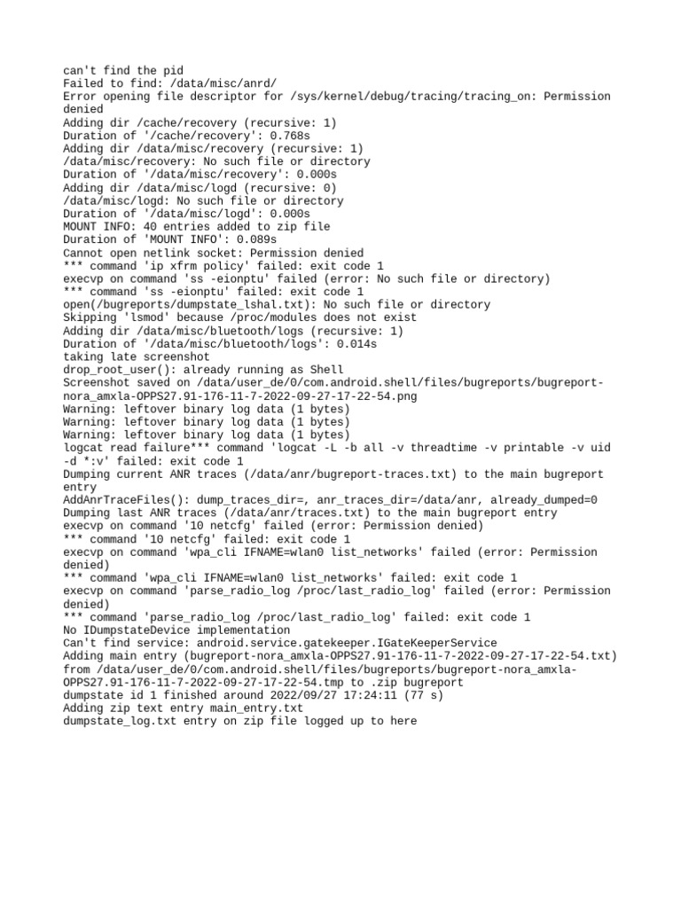 Dumpstate Log | PDF | Zip (File Format) | Computer File