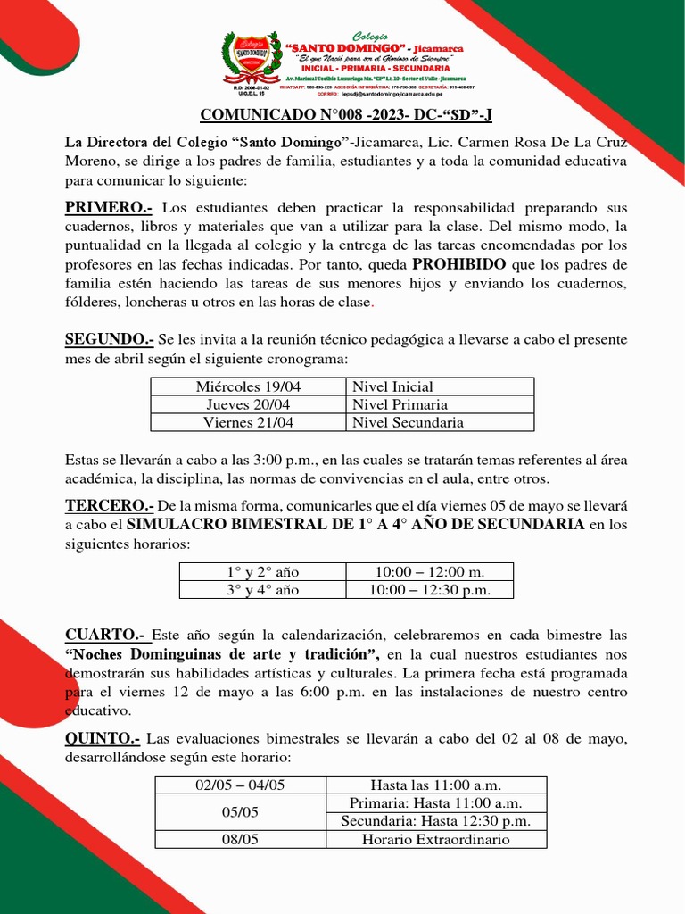 Comunicado n8 2023-Sdj | PDF | Observación | Science