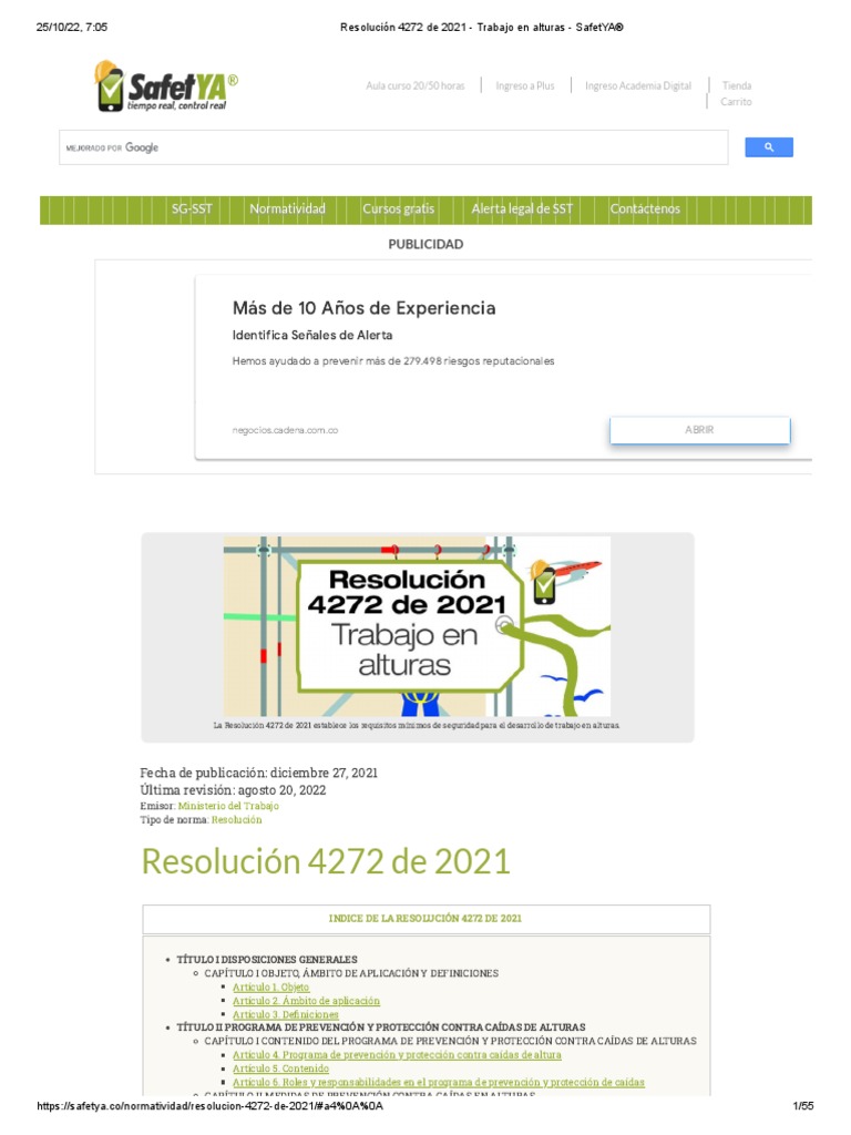 Resolucion 4272 Safetya | PDF | Derecho laboral | Valores