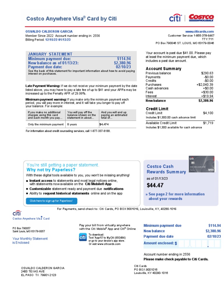 Costco Anywhere Visa Card by Citi | PDF | Credit Card | Payments