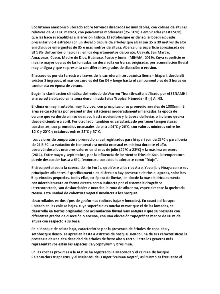 Importancia del Bosque de Colina Baja | PDF | Ciencias de la Tierra