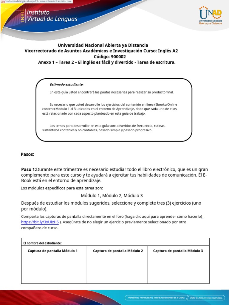 Anexo 1 - Task 2 - English Is Easy and Fun Writing Task - En.es | PDF | Crecimiento personal y ...