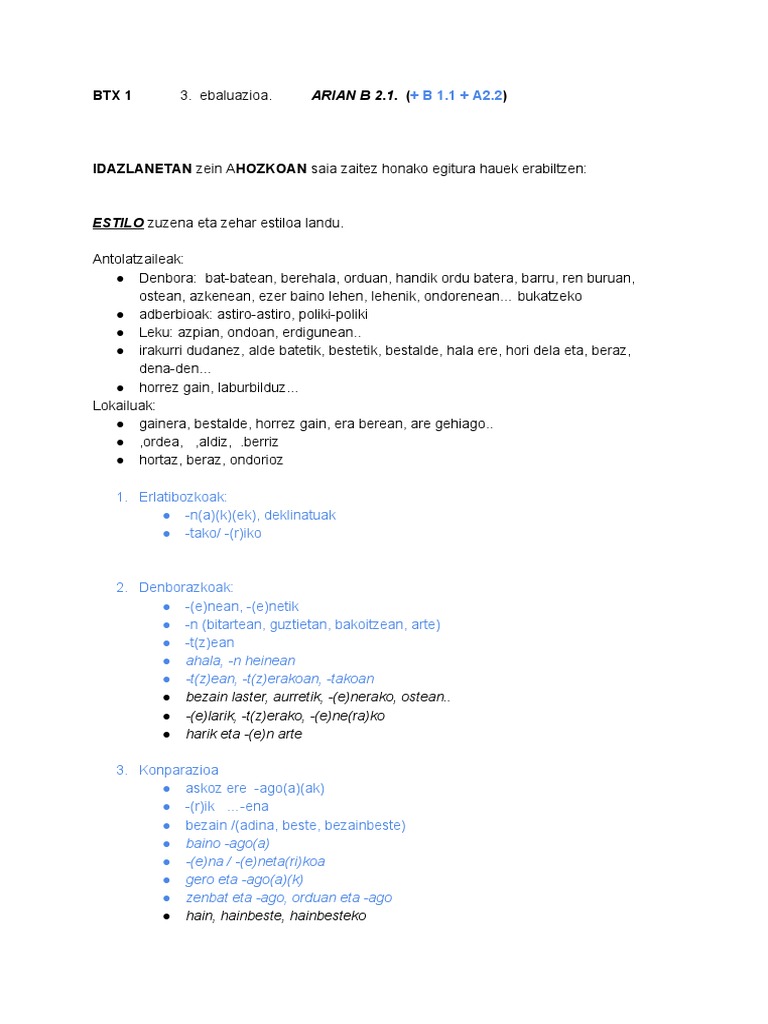 Idazlanetan BTX 1 3. Ebal | PDF