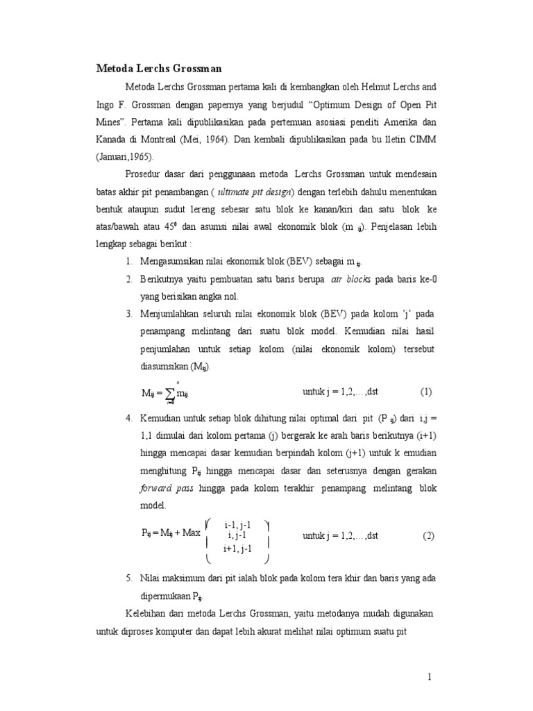 Metoda Lerchs Grossman | PDF | Metode & Bahan Ajar