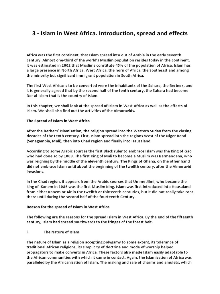 Islam's Spread in West Africa | PDF