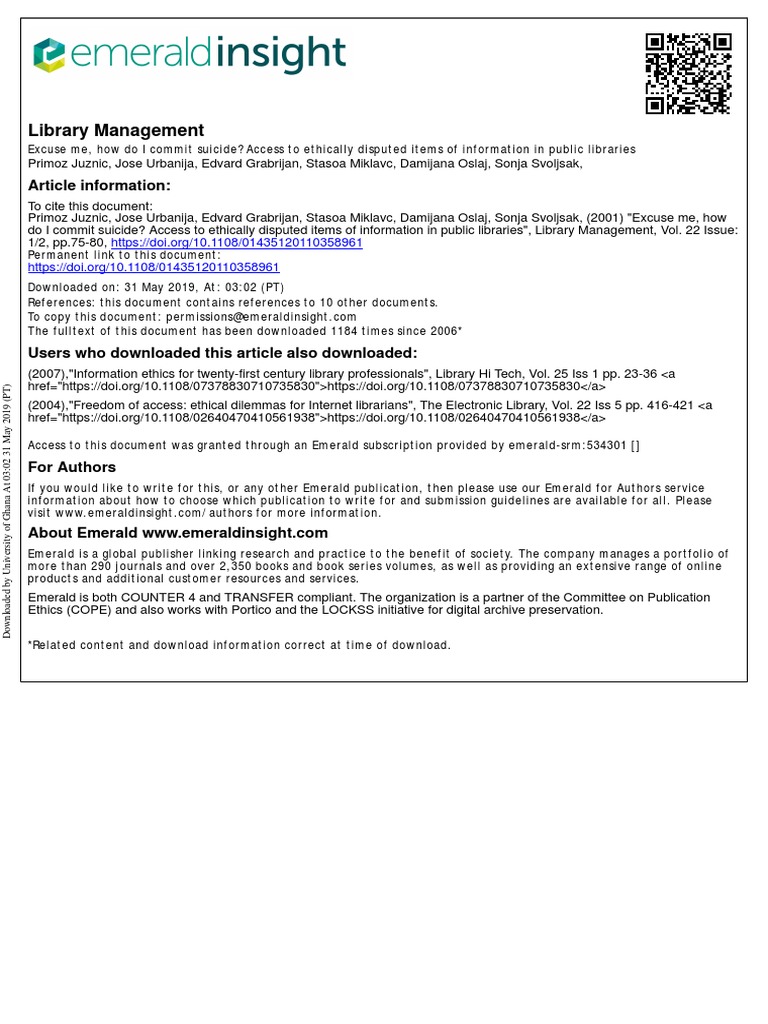 Infs 671 Library Management | PDF | Libraries | Librarian