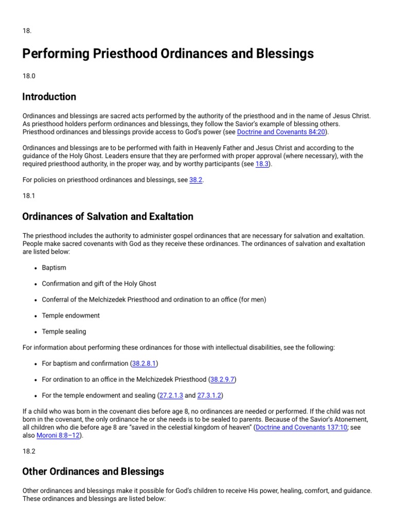 Understanding LDS Priesthood Ordinances | PDF | Ordination | Priest