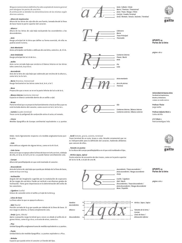 Anatomía de las Letras Tipográficas | PDF | Tipografía | Impresión