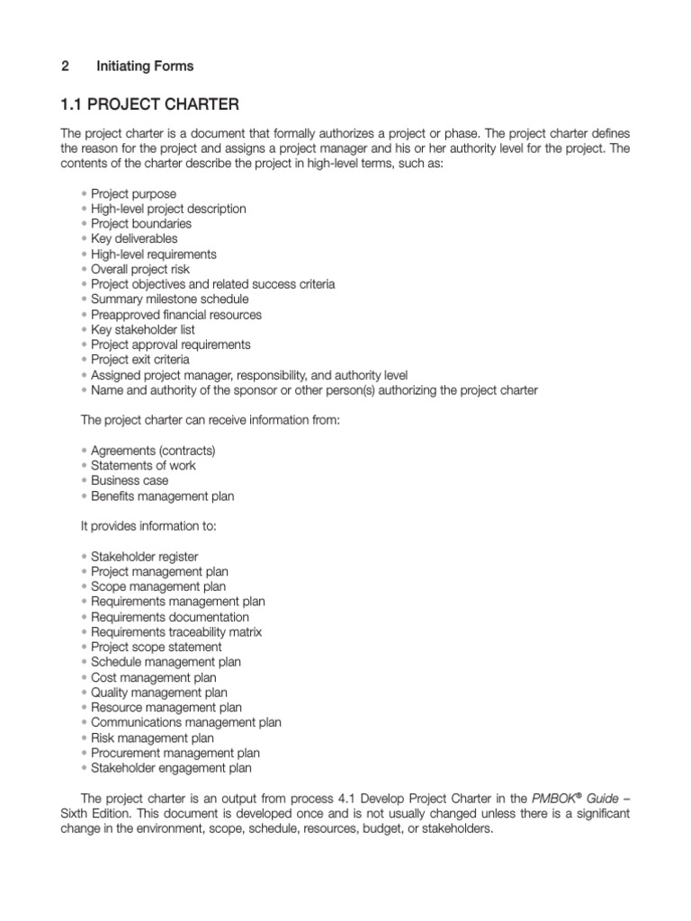 Project Charter | PDF | Risk | Project Management